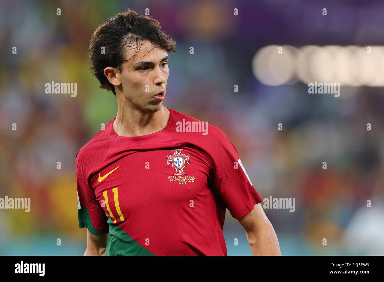 Doha, Qatar. 24th Nov, 2022. Joao Felix of Portugal shoots and scores ...