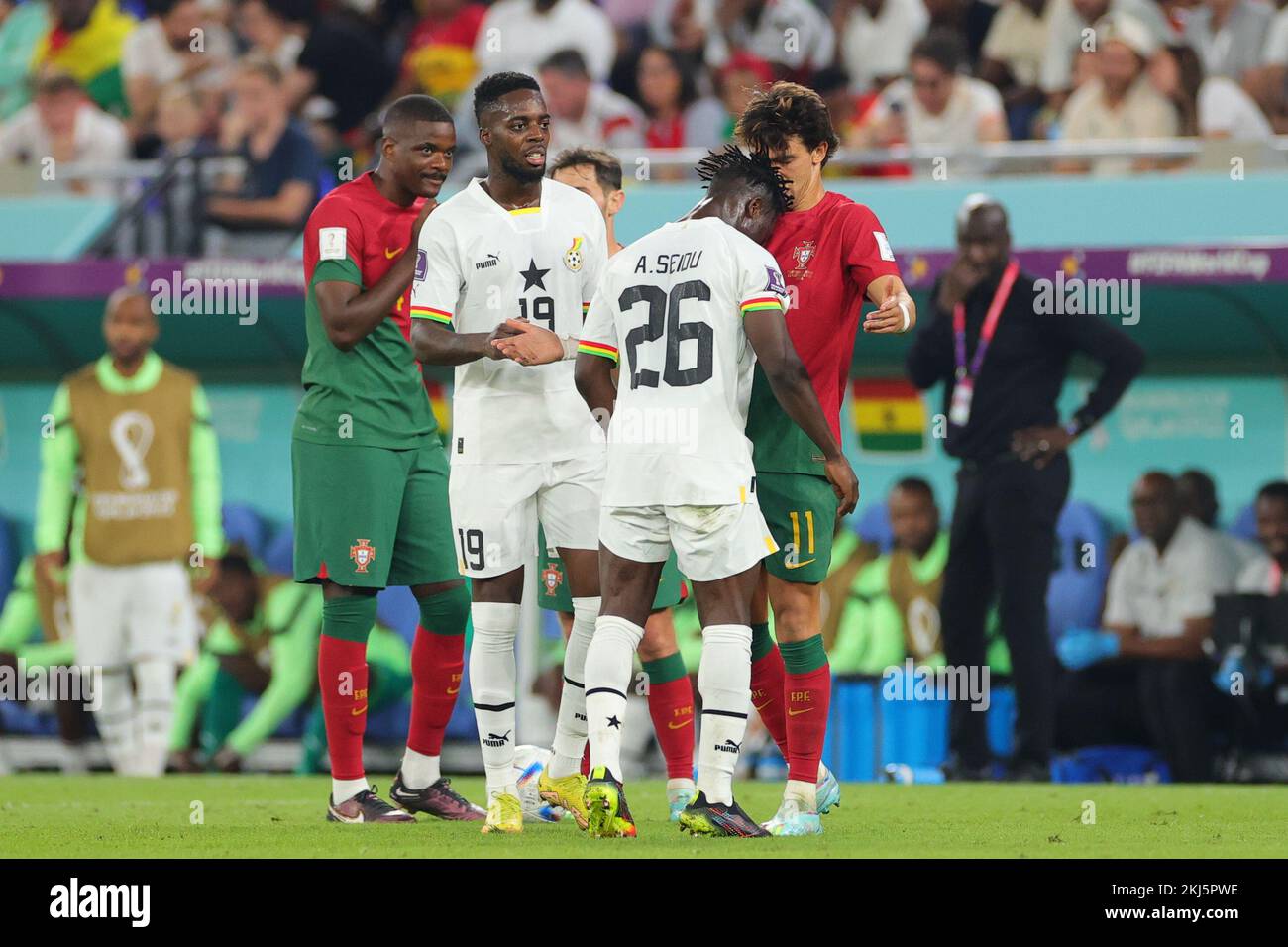 Doha, Qatar. 24th Nov, 2022. Seidu Alidu of Ghana looks to have head ...