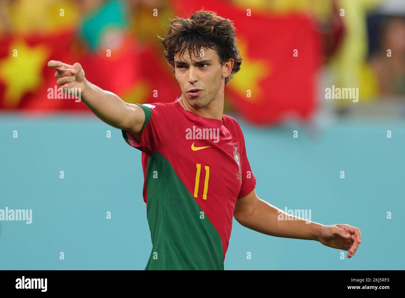 Doha, Qatar. 24th Nov, 2022. Joao Felix of Portugal scores a goal and ...