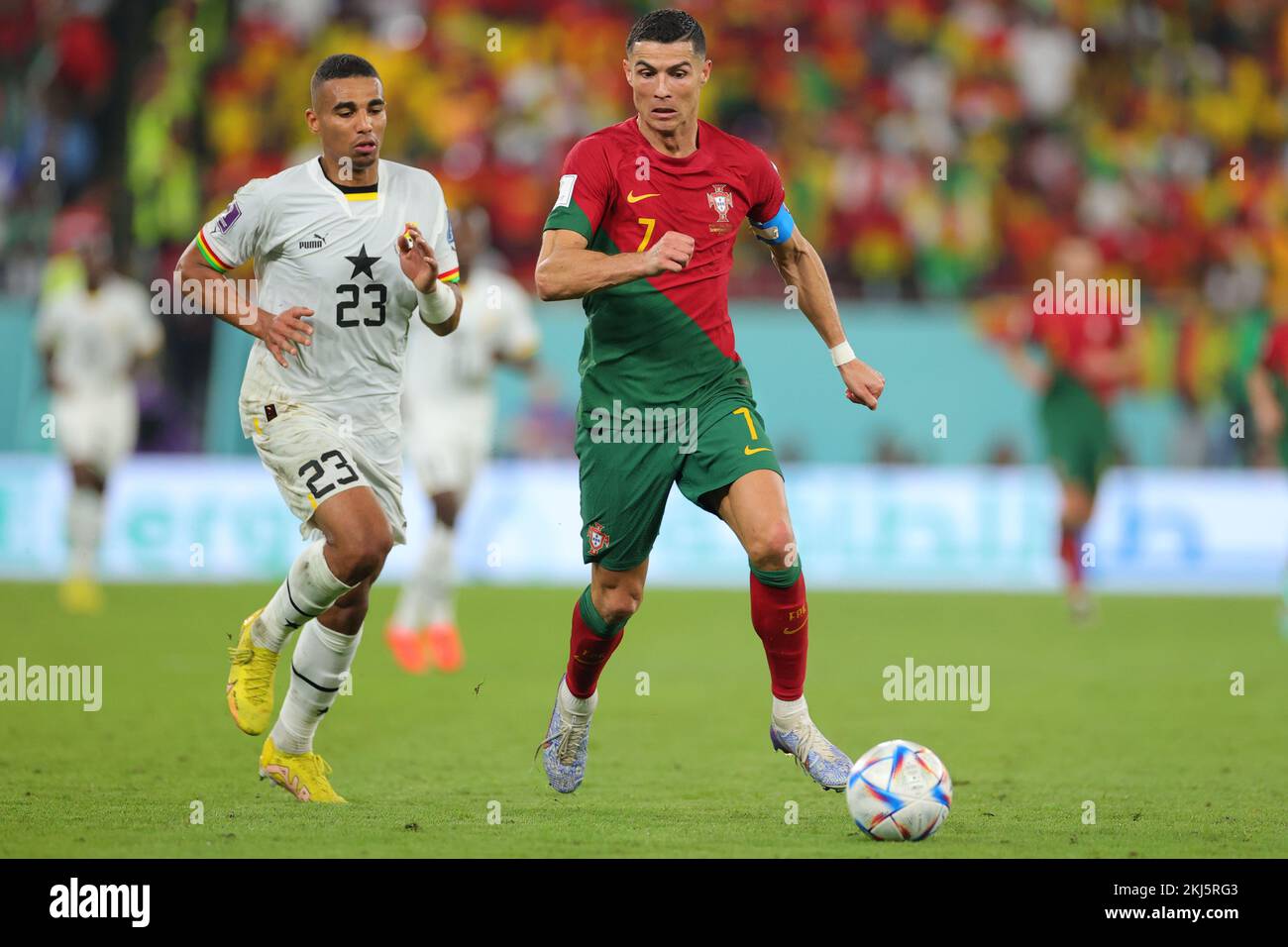 Doha, Qatar. 24th Nov, 2022. Cristiano Ronaldo of Portugal attacks on goal during the FIFA World ...