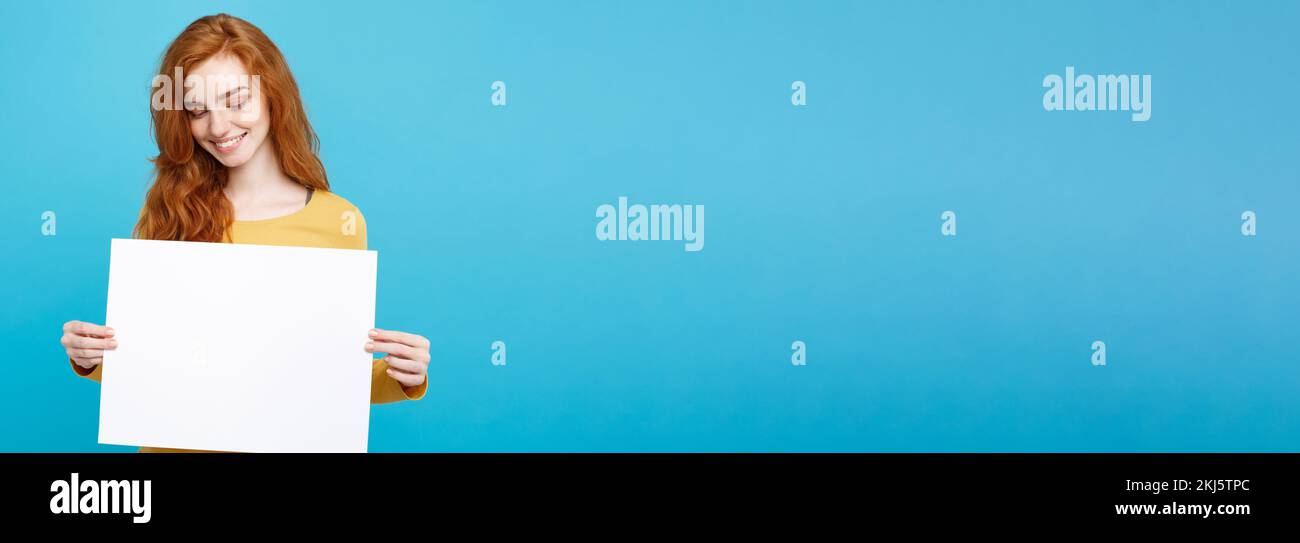 Close up Portrait young beautiful attractive ginger red hair girl ...