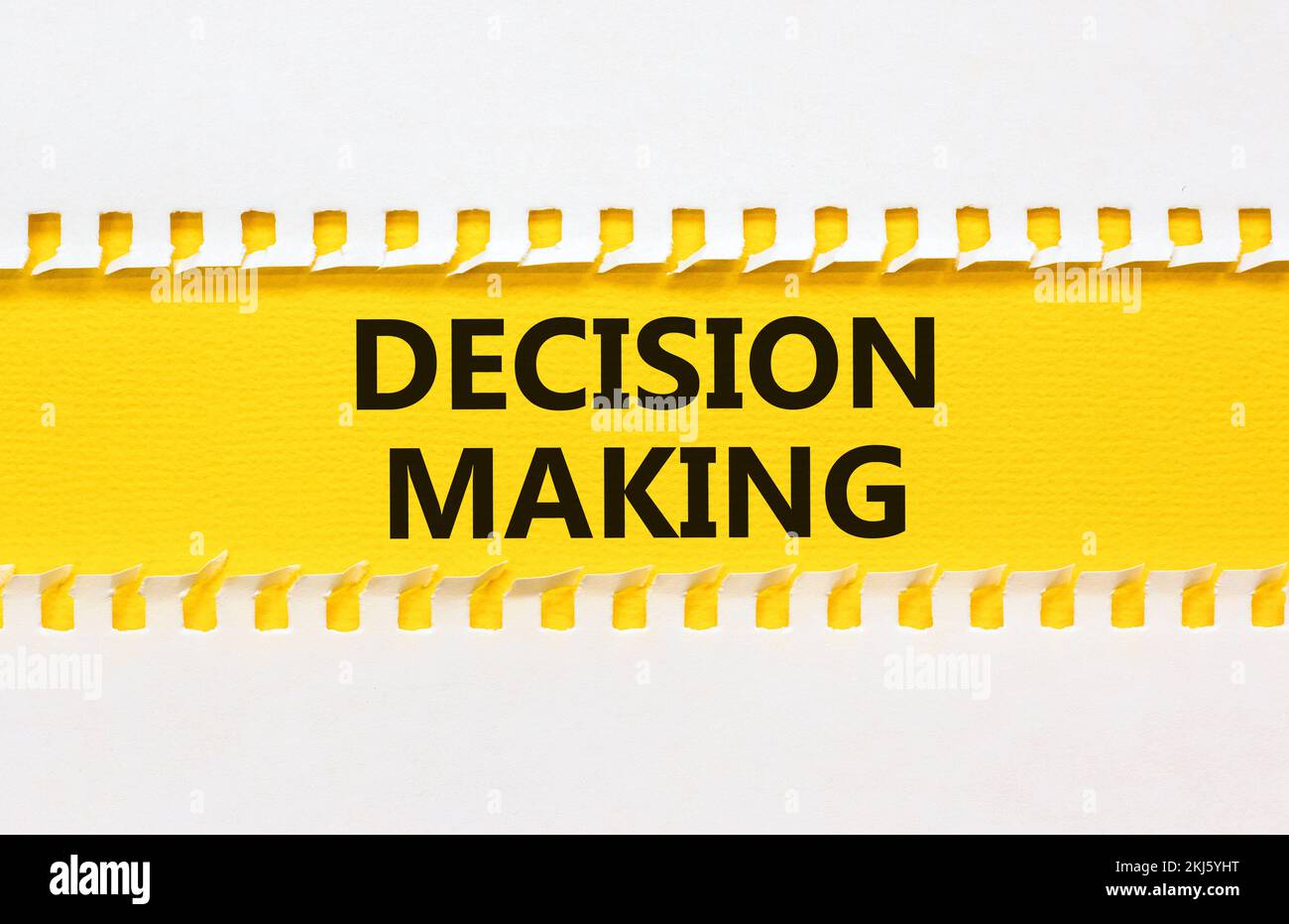 Decision making symbol. Concept words Decision making on yellow paper ...