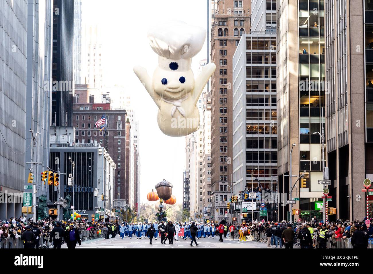 The Pillsbury Doughboy balloon at the Macy's Thanksgiving Day parade in ...
