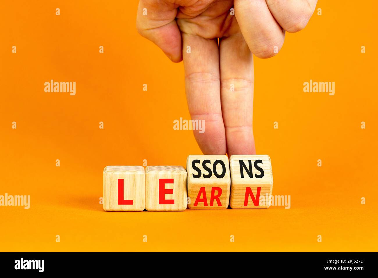 Lessons to learn symbol. Concept word Lessons learn on wooden cubes ...