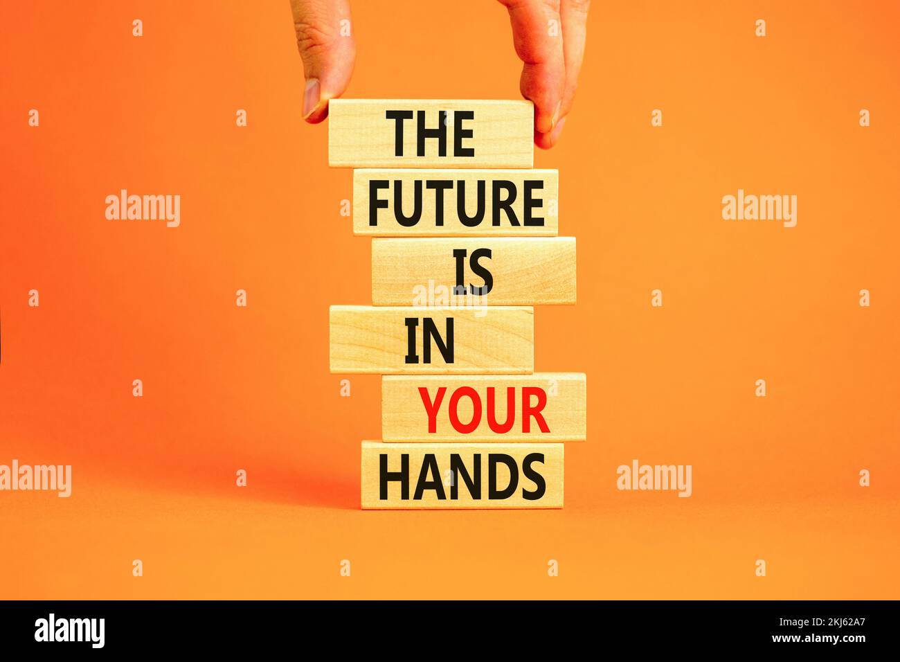 The future is in your hands symbol. Concept words The future is in your ...