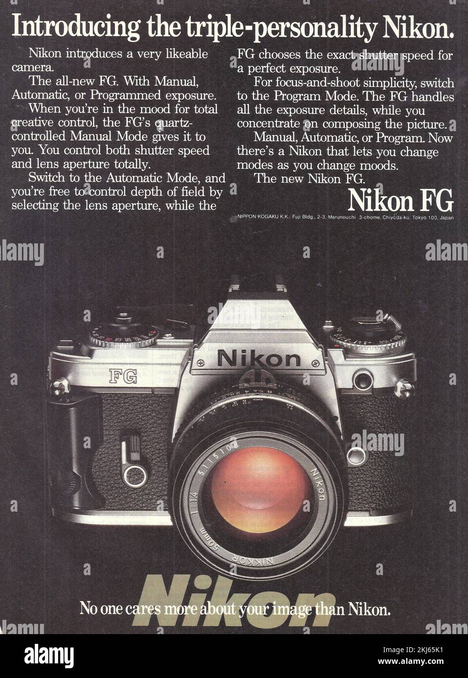 NIKON FG Nikon camera vintage paper advertisement Stock Photo - Alamy