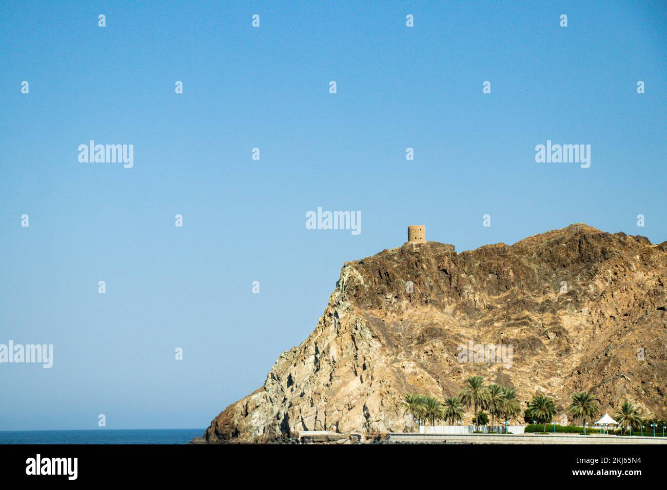 Muscat Oman Landscape and City with Desert, Fort and Ocean Stock Photo ...