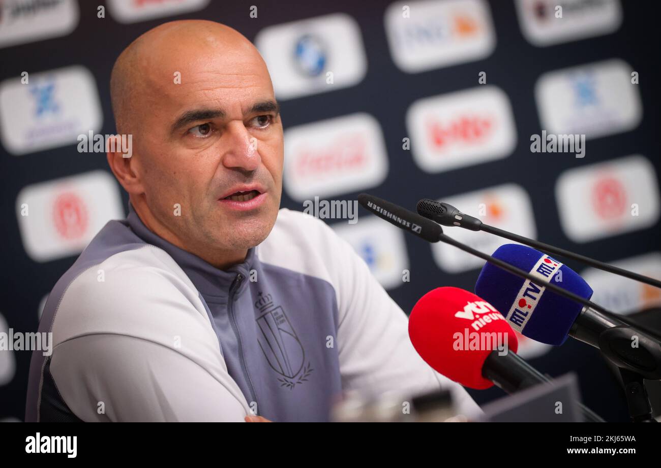 Belgium's head coach Roberto Martinez pictured during a press ...