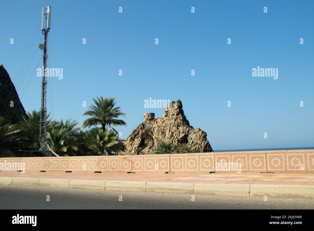 Muscat Oman Landscape and City with Desert, Fort and Ocean Stock Photo ...