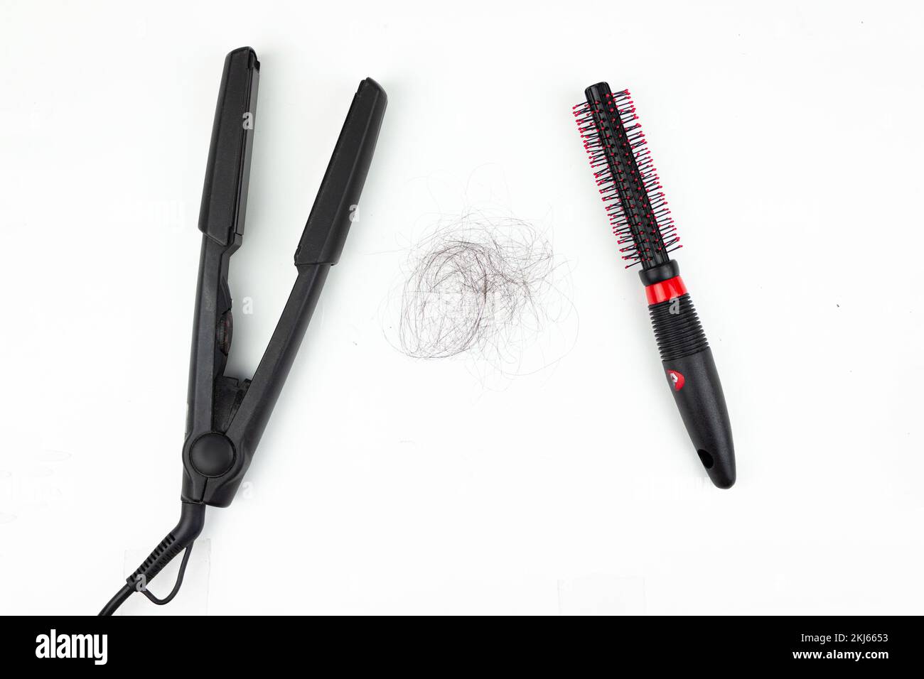 Comb and hair straightener Electric curling iron with ceramic plates ...