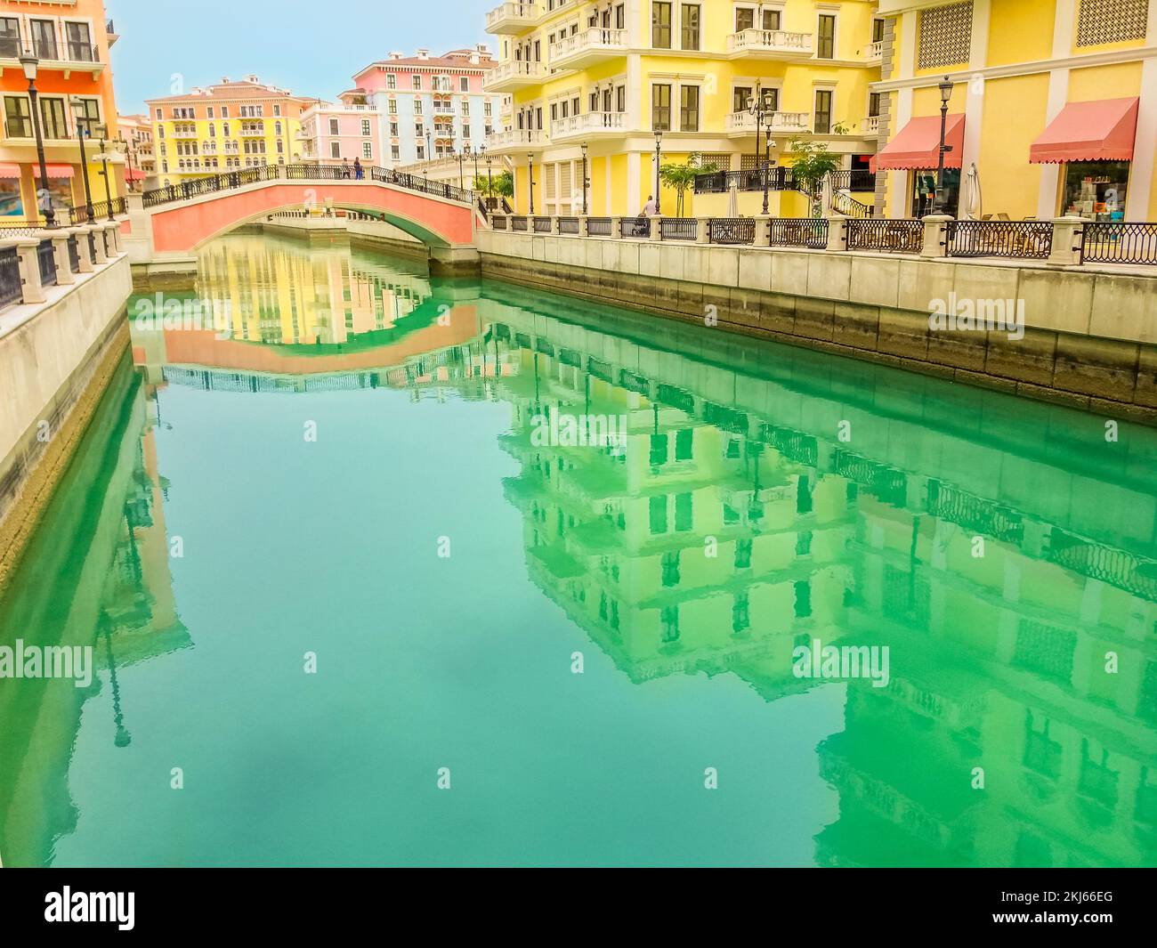 Scenic landscape of Venice at Qanat Quartier in the Pearl-Qatar ...