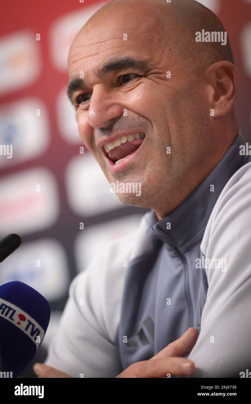 Belgium's head coach Roberto Martinez pictured during a press ...