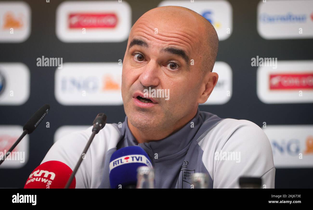 Belgium's head coach Roberto Martinez pictured during a press ...