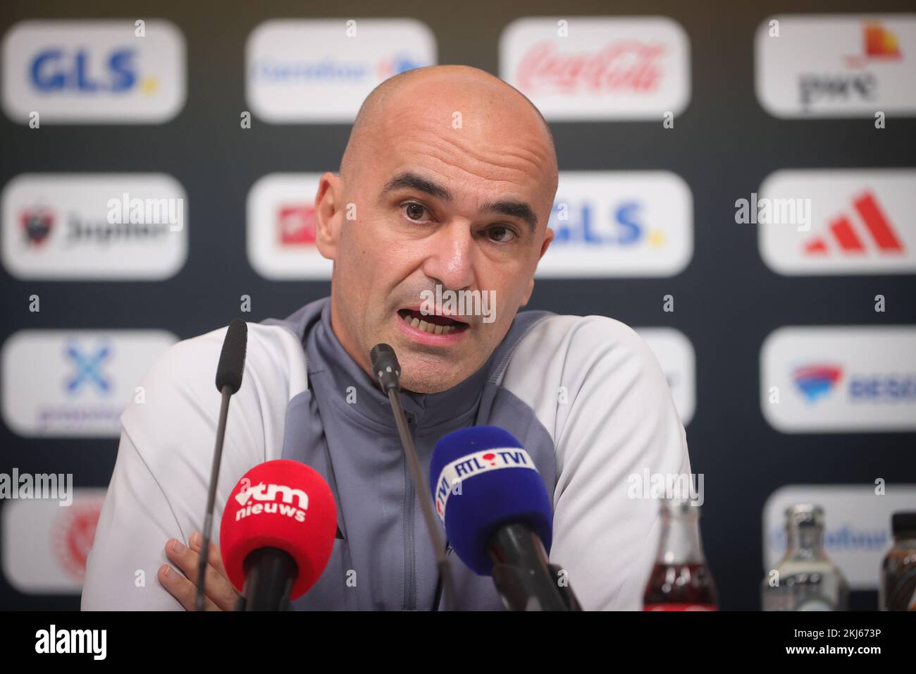 Belgium's head coach Roberto Martinez pictured during a press ...