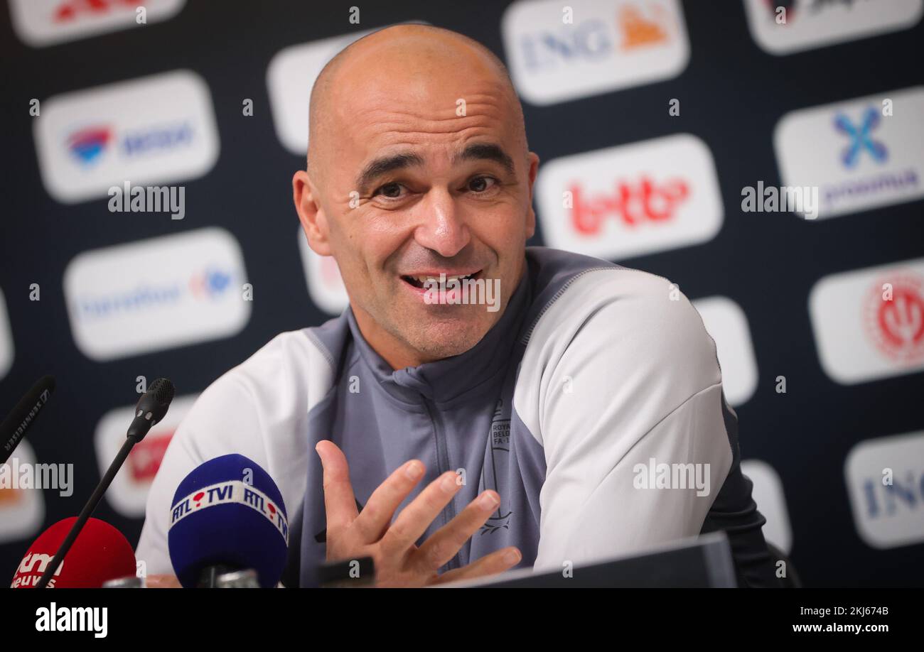 Belgium's head coach Roberto Martinez pictured during a press ...