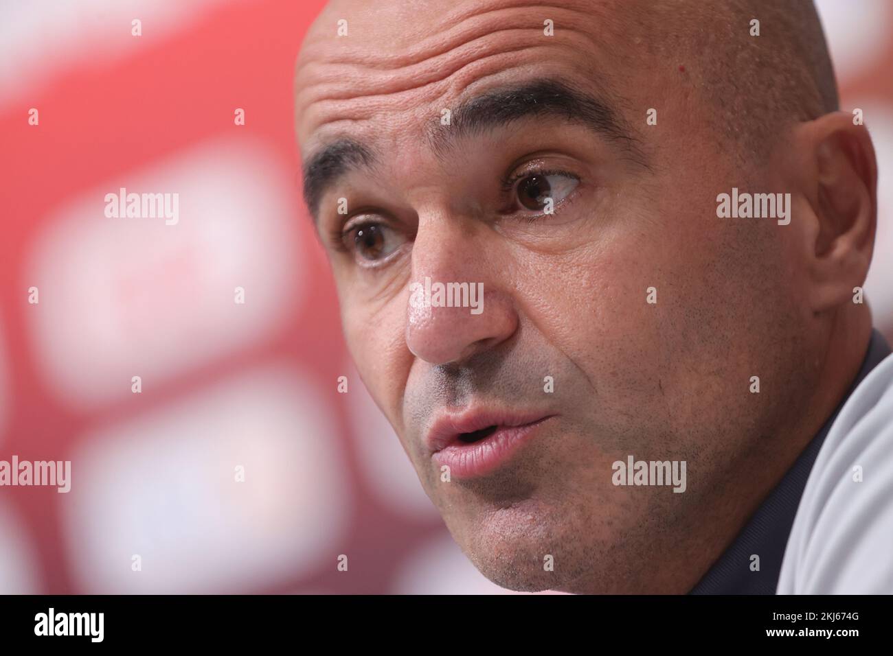 Belgium's head coach Roberto Martinez pictured during a press ...