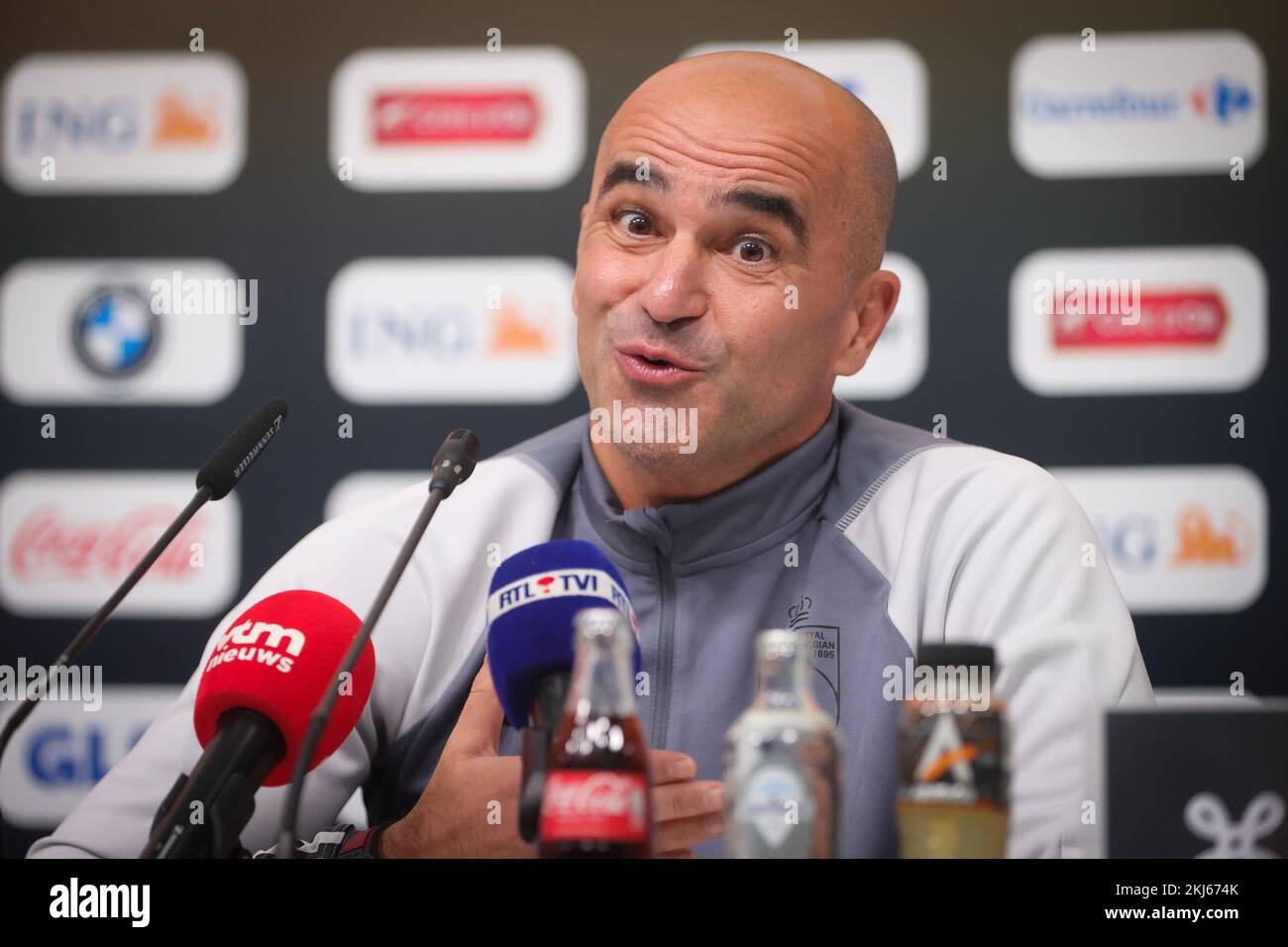 Belgium's head coach Roberto Martinez pictured during a press ...