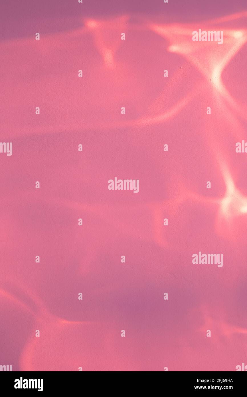 Light shadow overlay background. Underwater effect image mockup, pink ...