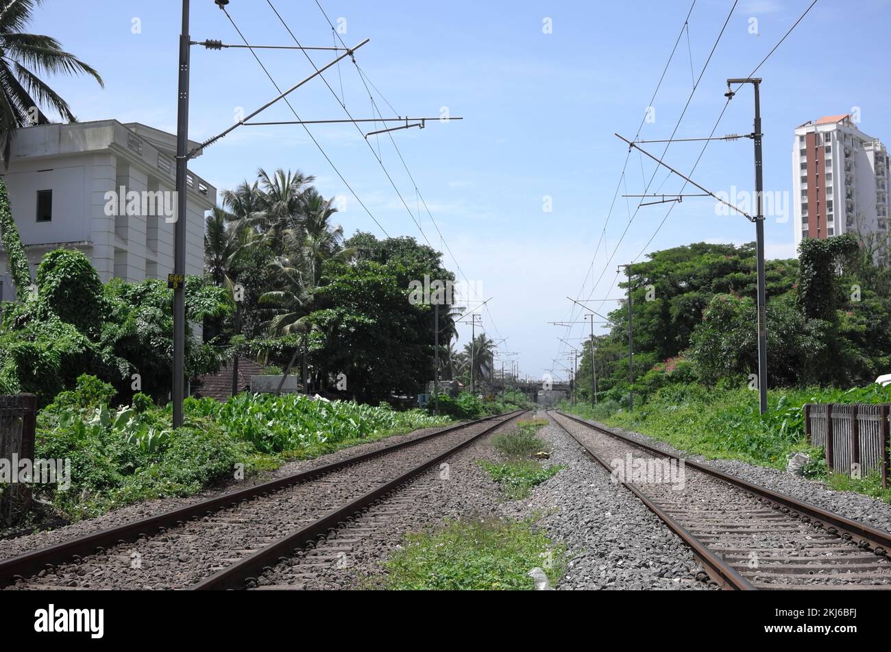 The train railway in Kozhikode Calicut. India Stock Photo - Alamy