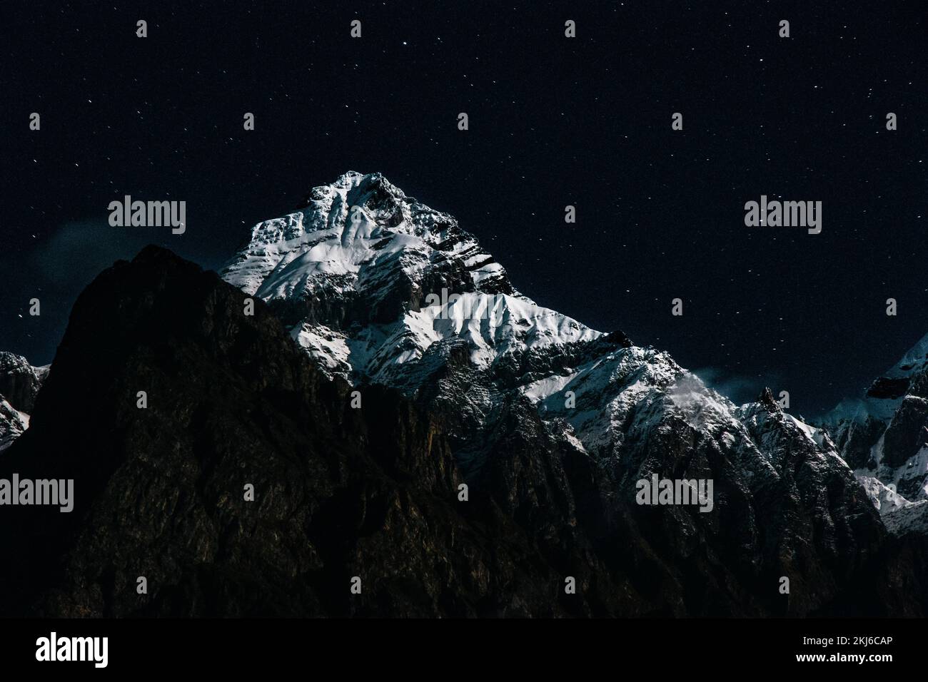 Mt. Shrinaj and Ganesh Himal Range Night View as seen from Deng, Gorkha ...
