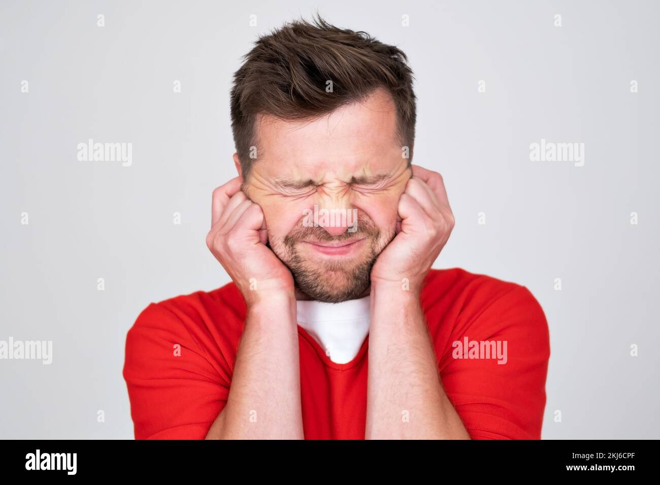 Hands over ears loud hi-res stock photography and images - Alamy