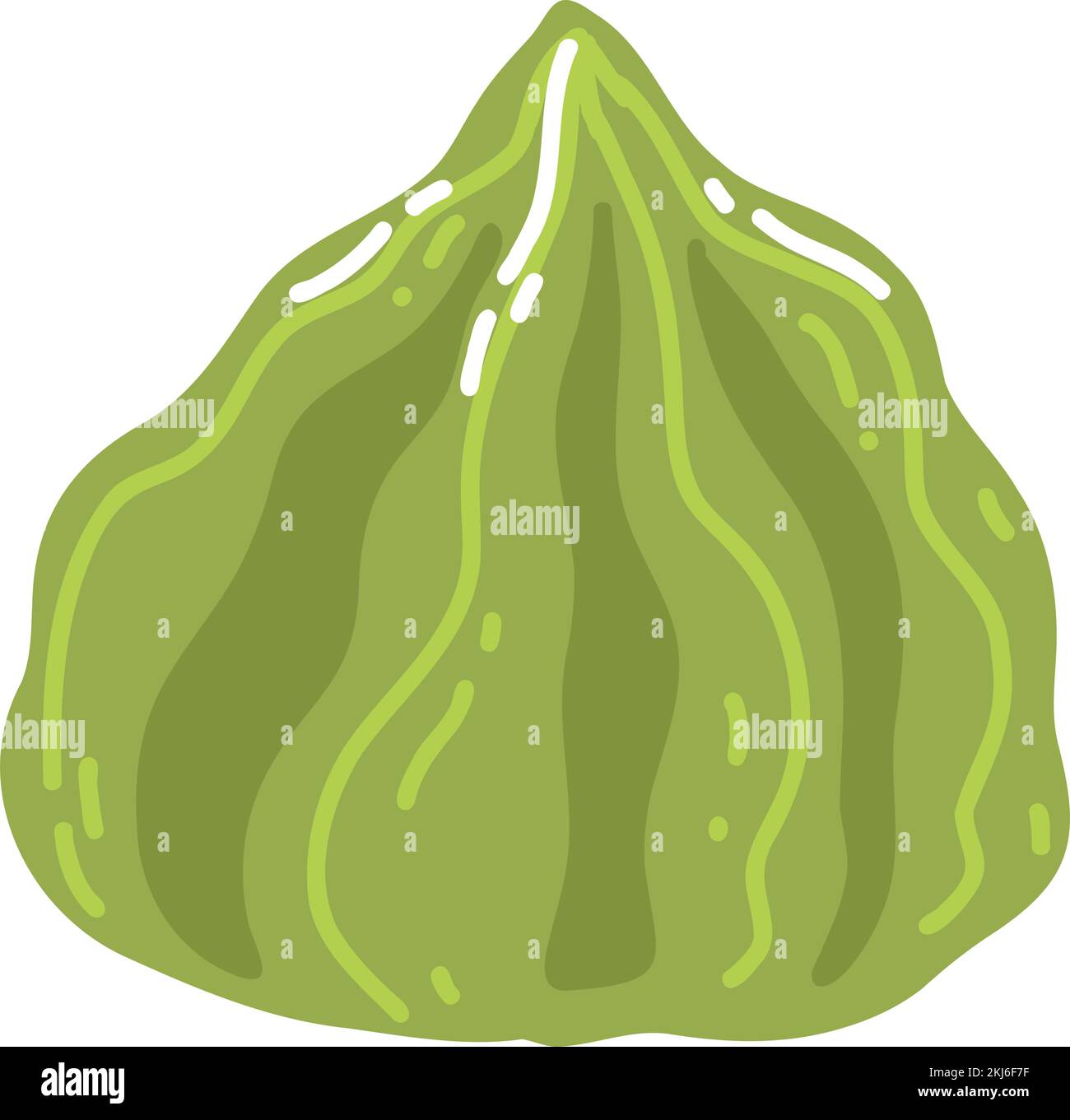 Wasabi in cartoon flat style. Hand drawn Japanese traditional cuisine ...