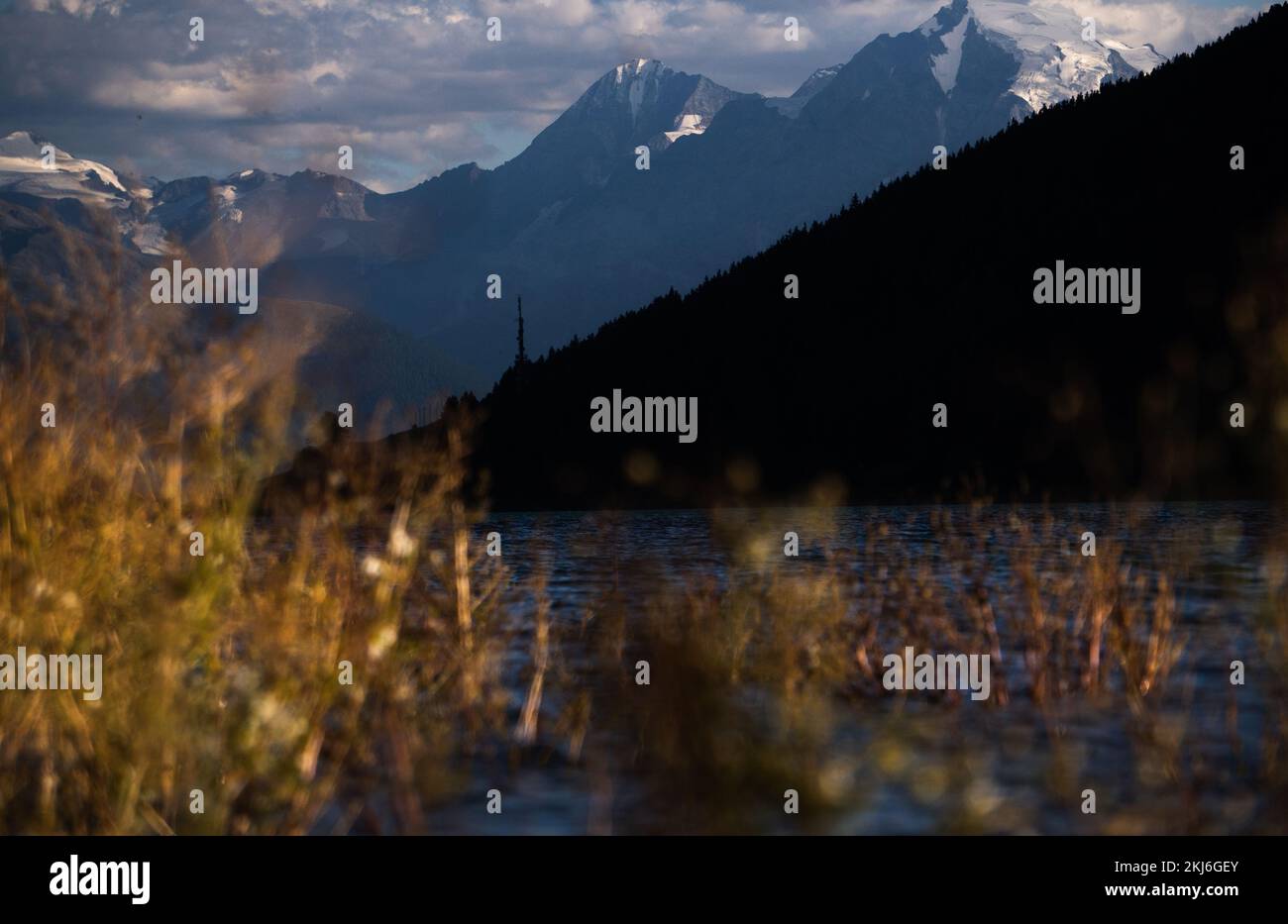 A beautiful natural shot of a Reschensee lake Stock Photo - Alamy