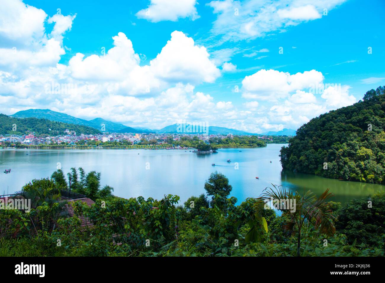 Phewa Fewa Lake and Pokhara City Nepal Stock Photo - Alamy