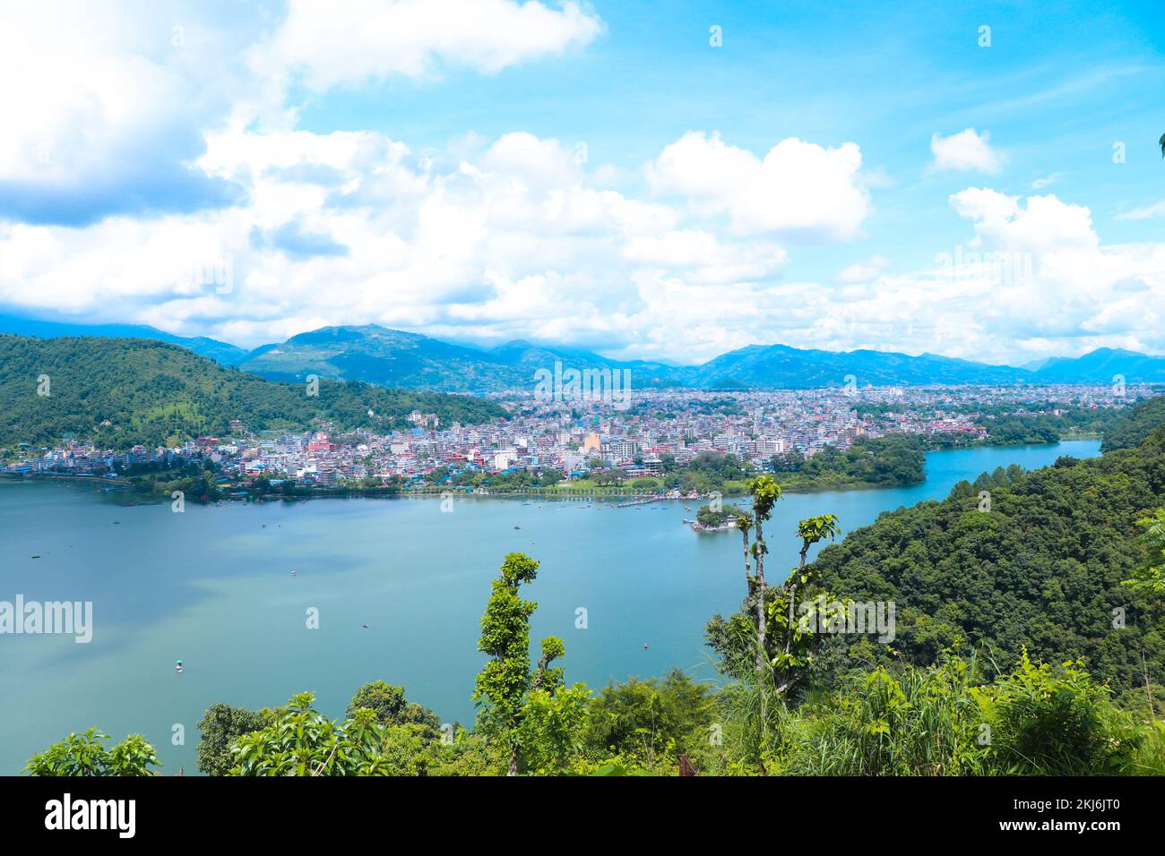 Phewa Fewa Lake and Pokhara City Nepal Stock Photo - Alamy