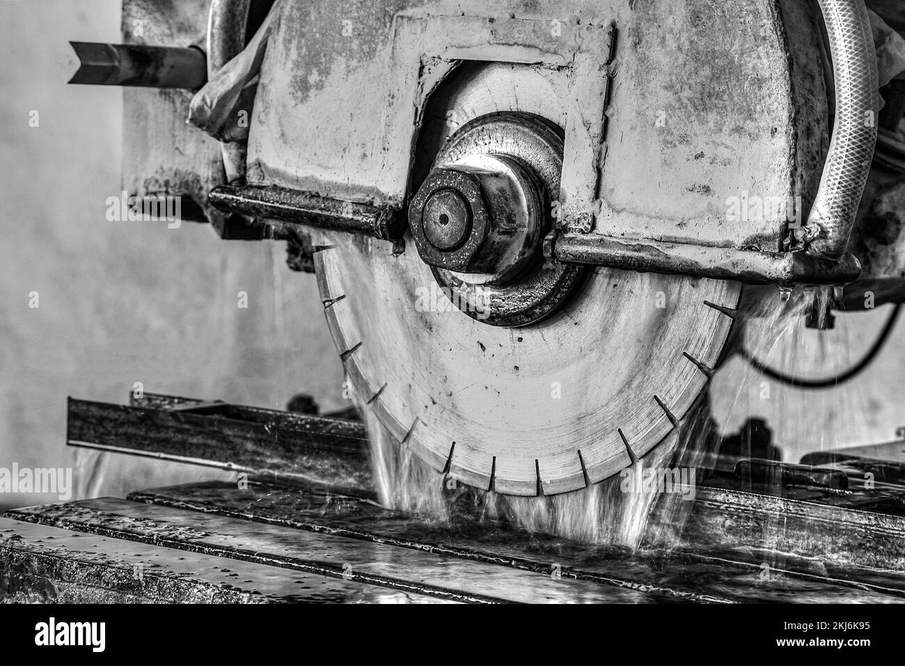 A man cutting marble in a factory Stock Photo - Alamy