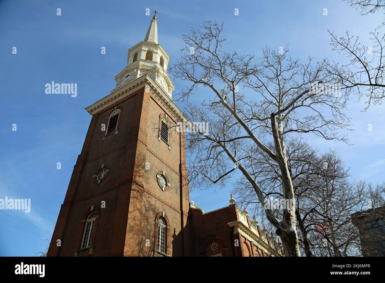 The tower of Christ Church - Philadelphia Stock Photo - Alamy