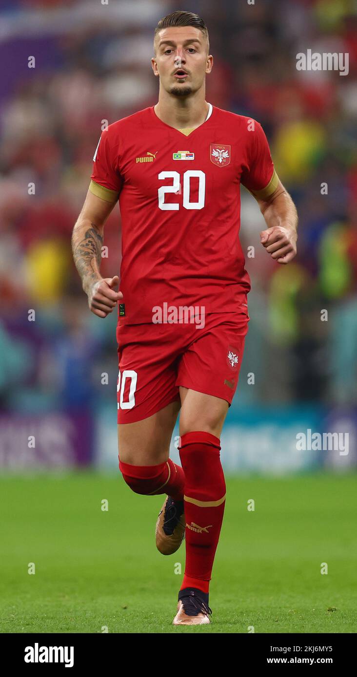 Doha, Qatar, 24th November 2022. Sergej Milinkovic-Savic of Serbia ...