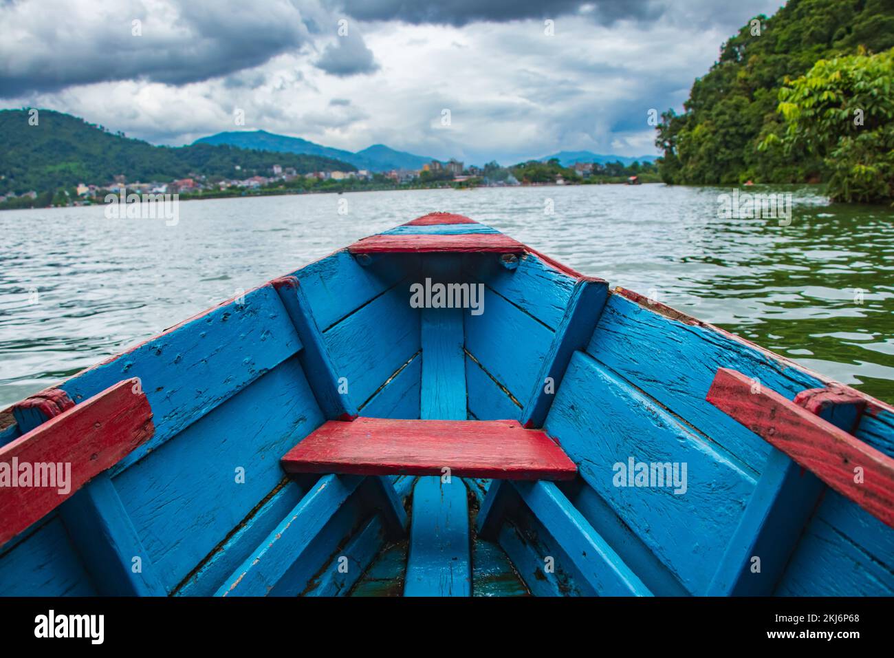 Beautiful Lake with Boats at Phewa Fewa Lake in Pokhara, Nepal Stock ...