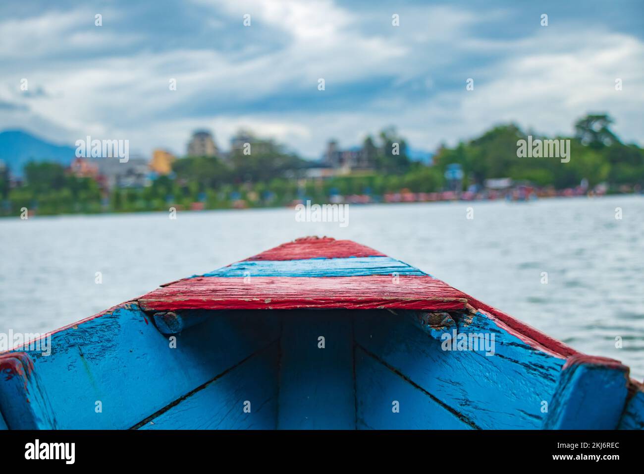 Beautiful Lake with Boats at Phewa Fewa Lake in Pokhara, Nepal Stock ...