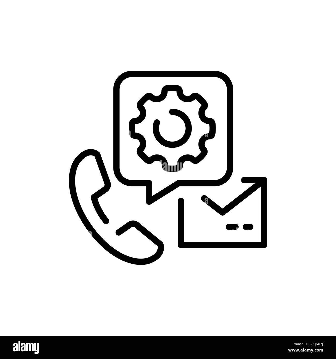 Helpdesk black line icon. Call center. Support service Stock Vector ...