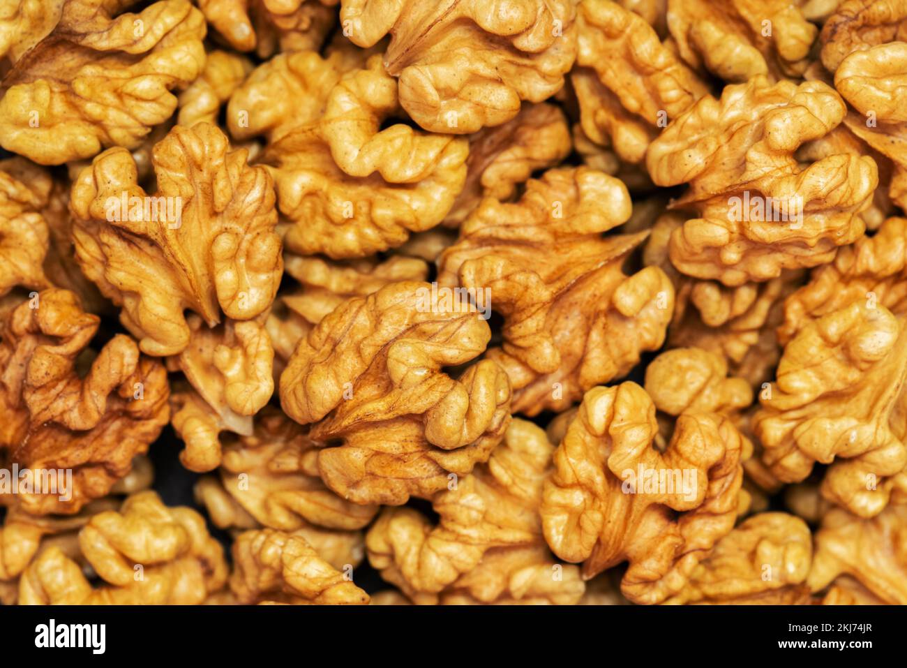Walnuts background. Kernels walnuts. Top view. Vegetarian or healthy ...