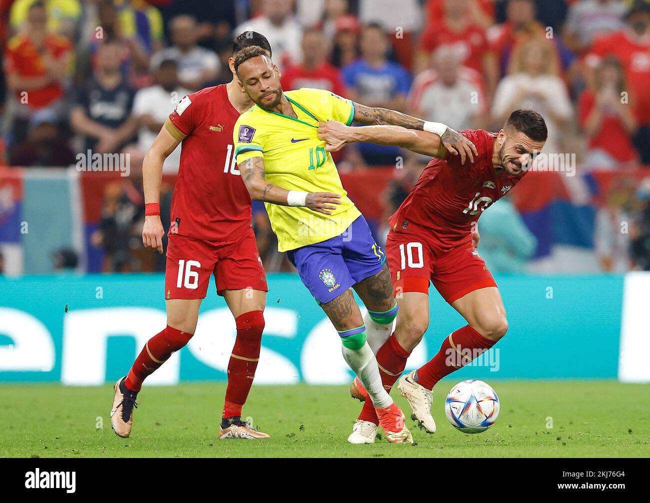 Lusail, Qatar. 24th Nov, 2022. NEYMAR of Brazil and TADIC Dusan of ...