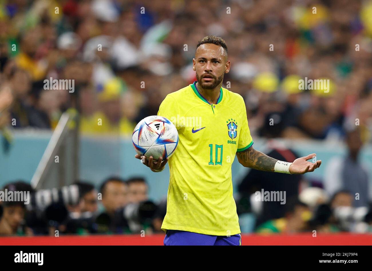 Lusail, Qatar. 24th Nov, 2022. NEYMAR of Brazil during a match between ...