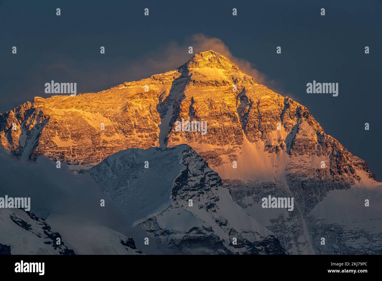 A landscape view of the Mount Everest in Xigaze Everest National Park ...