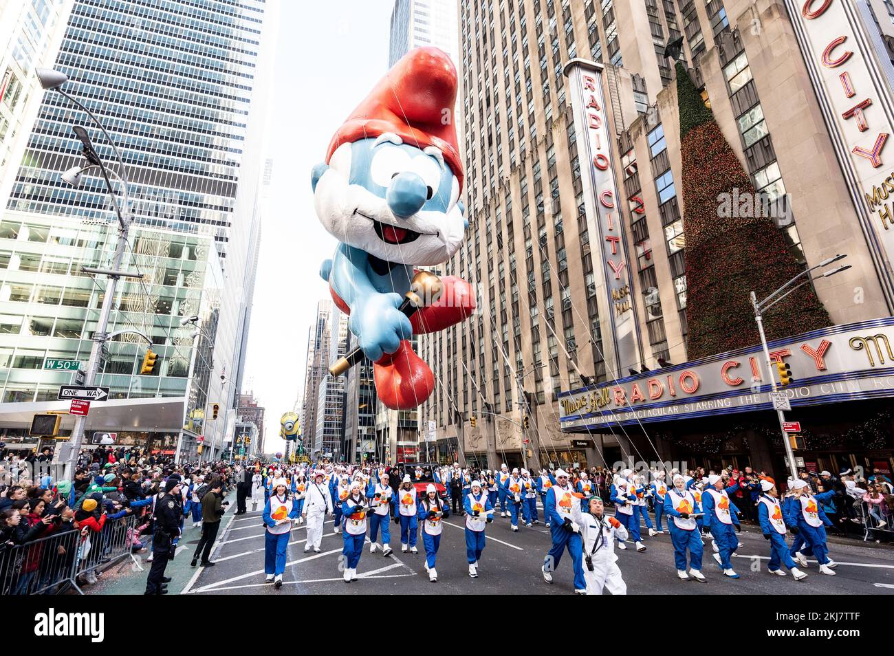 New York, United States. 24th Nov, 2022. The Smurfs balloon at the Macy ...