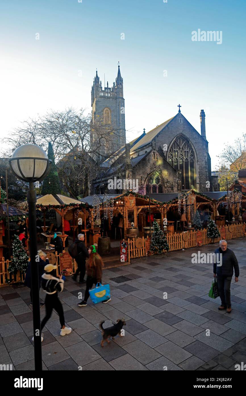 Cardiff Christmas Market and St John's church. . Taken November 2022 ...