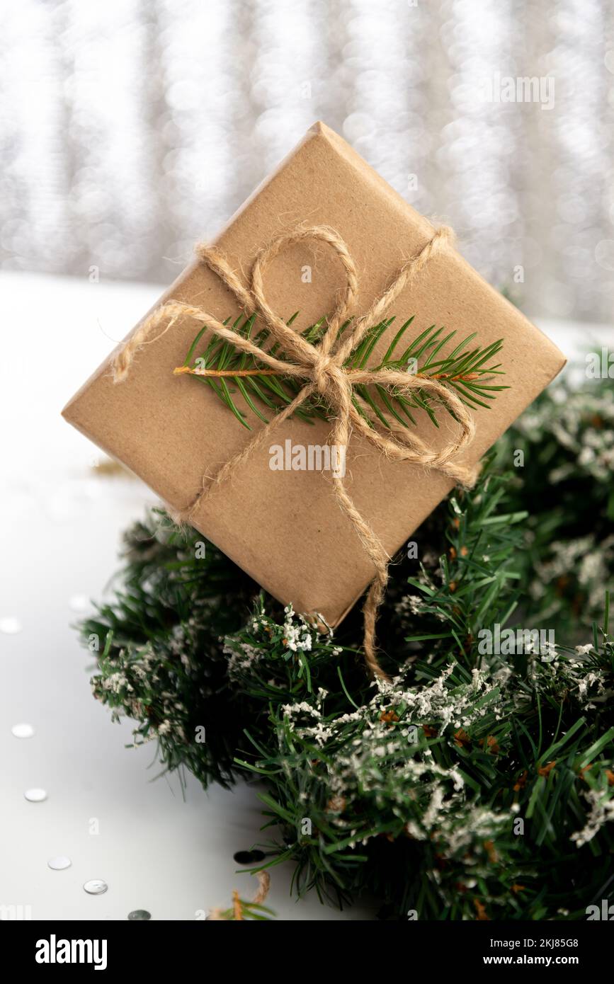 Gift bow in craft hi-res stock photography and images - Alamy