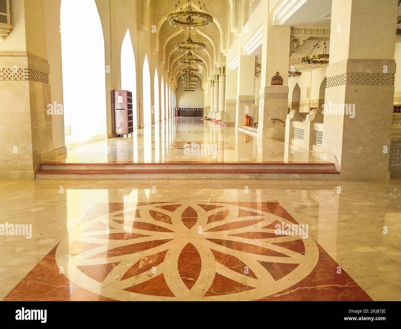 Doha, Qatar - February 21, 2019: interior corridor of Imam Abdul Wahhab ...