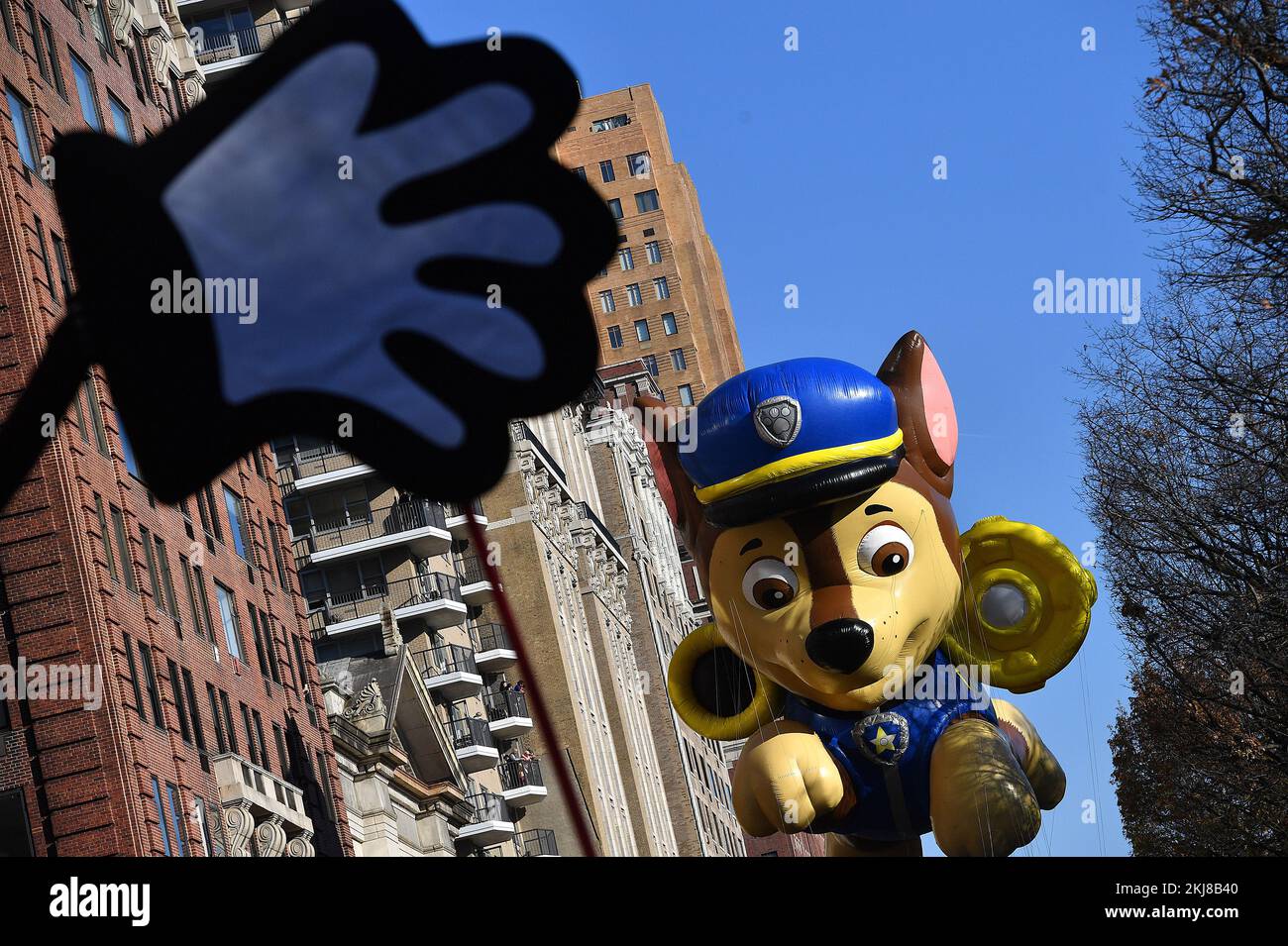 New York, USA. 24th Nov, 2022. Paw Patrol's Chase balloon floats down ...