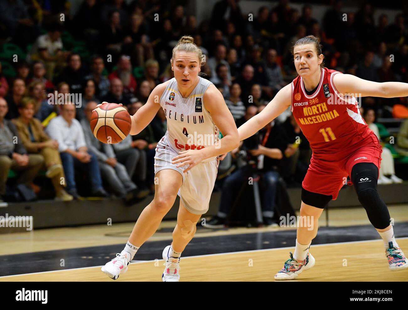 Belgium's Elise Ramette and North Macedonian Ilina Selcova fight for ...