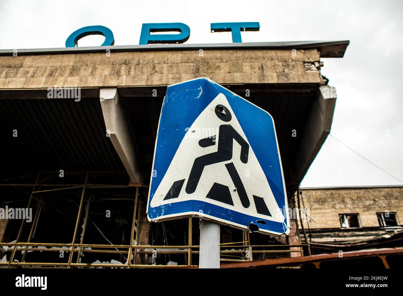 Destruction of Kherson International Airport in Chornobaivka, located ...