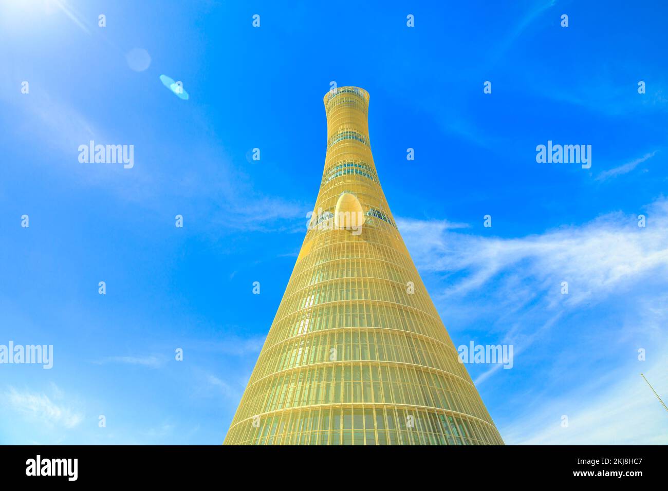 Doha, Qatar - February 21, 2019: Aspire Tower or The Torch, high-rise ...