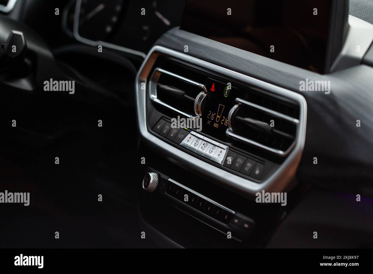 Digital control panel car air conditioner dashboard. Modern car ...