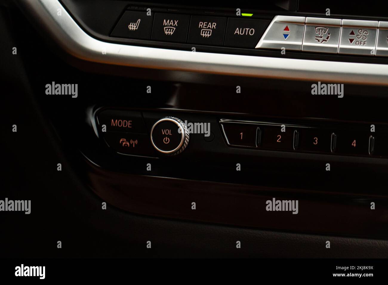 Volume button in car panel. Control panel of audio player. Sound ...