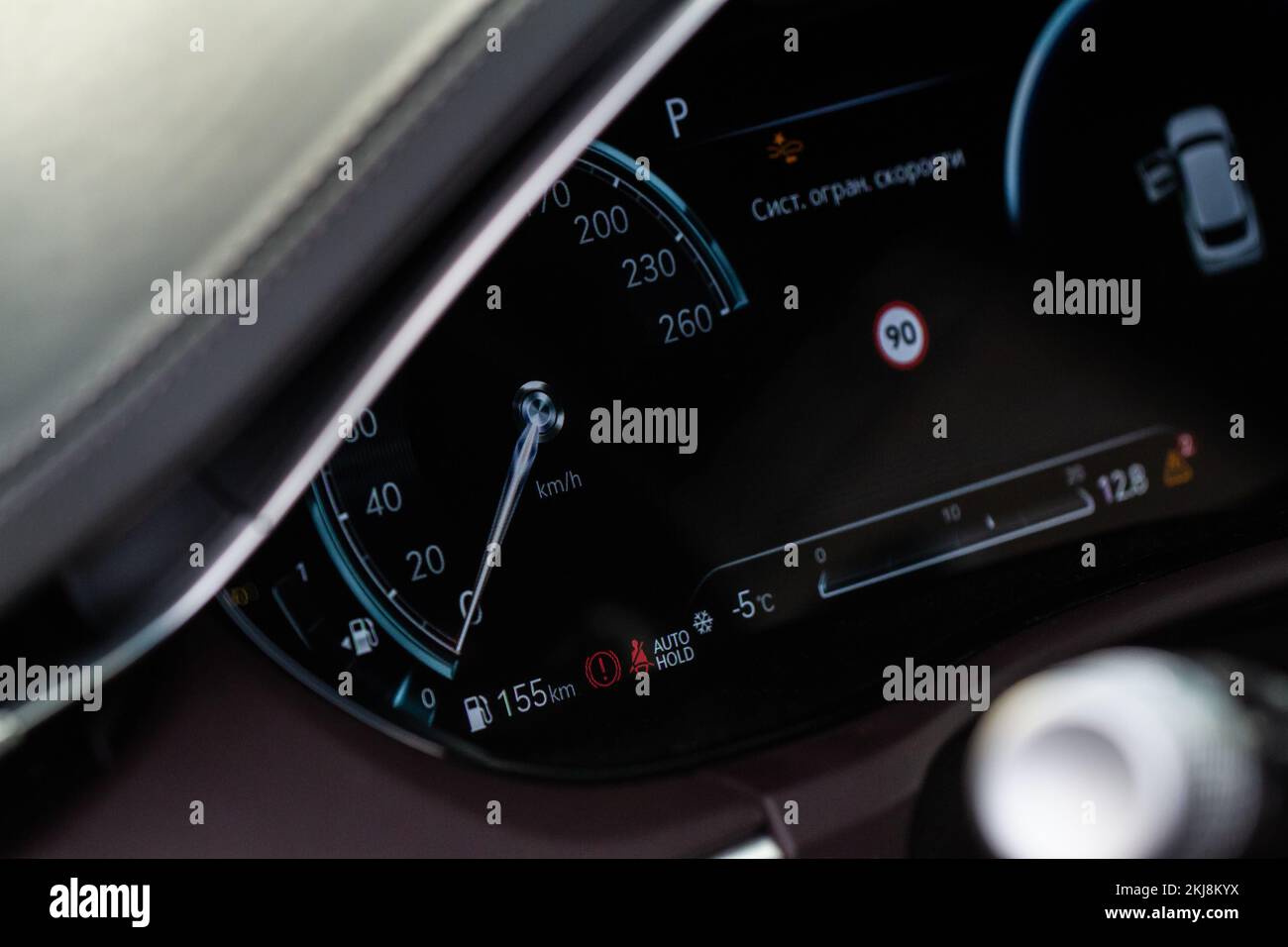 Modern car dashboard with speedometer, tachometer. Car dashboard. Car ...